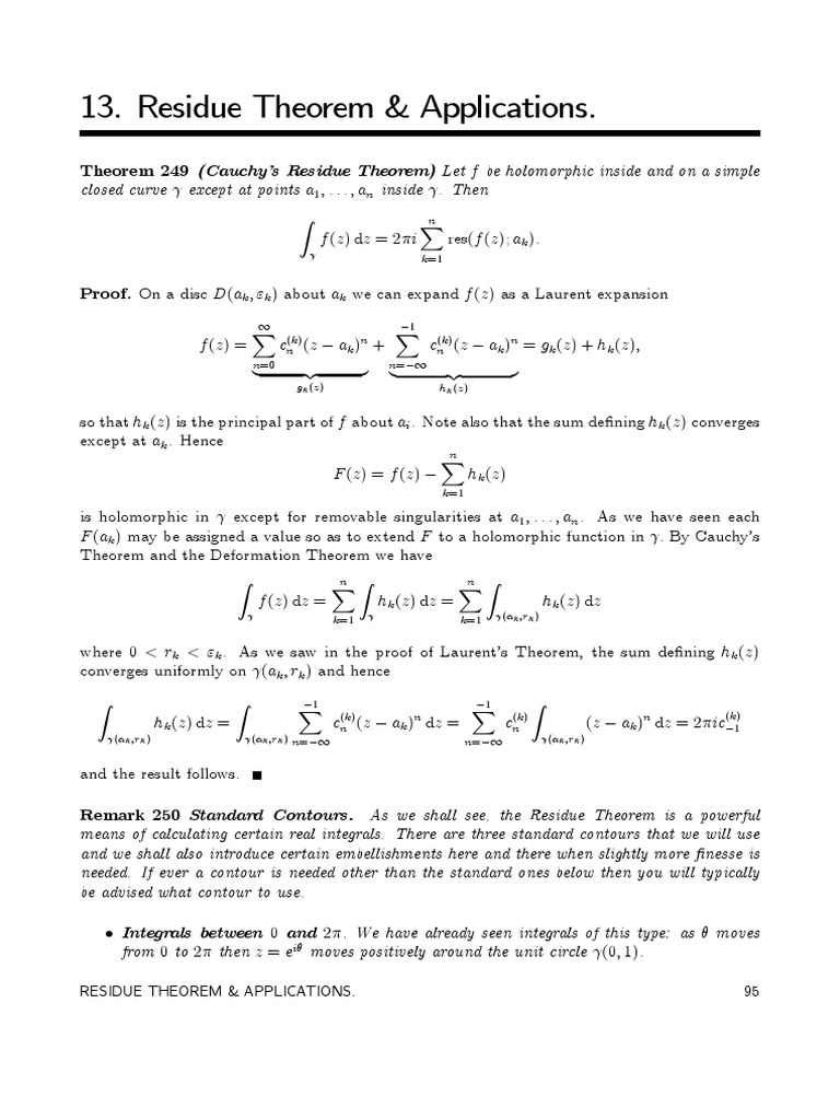 Residue Theorem | PDF