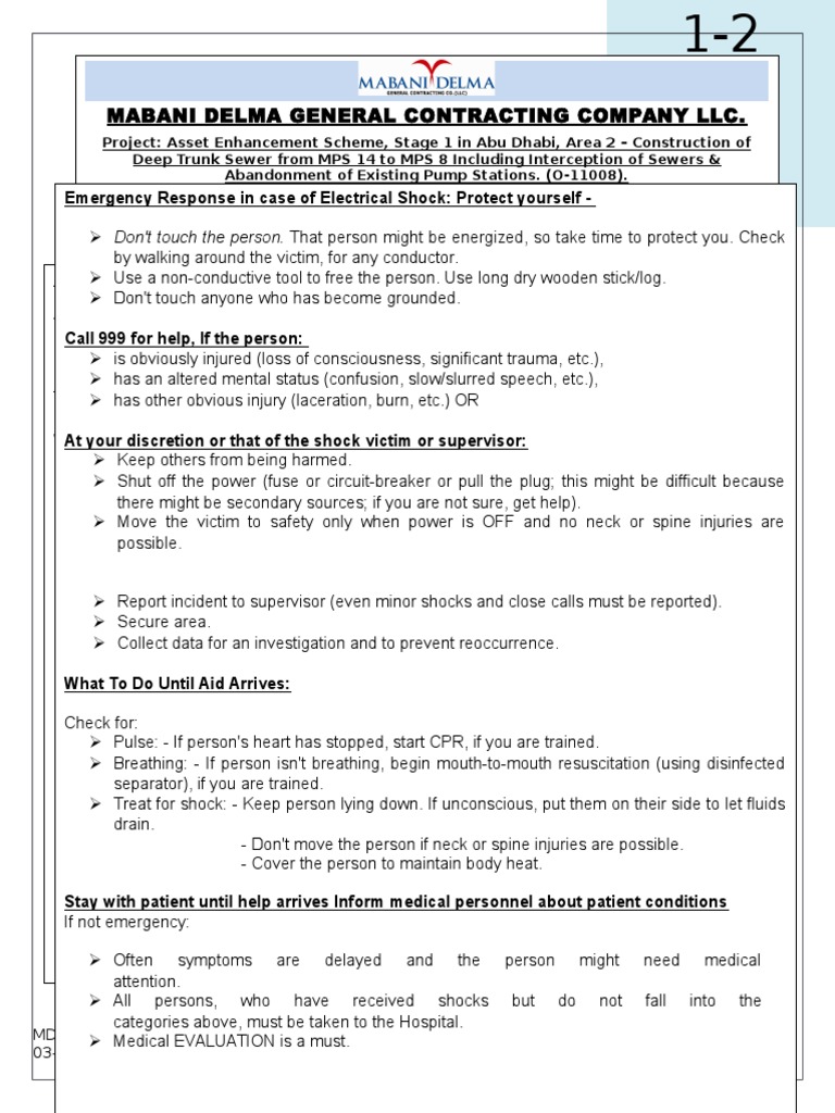 06 - HSE Alert Emergency Response - Electrical Incident | PDF ...