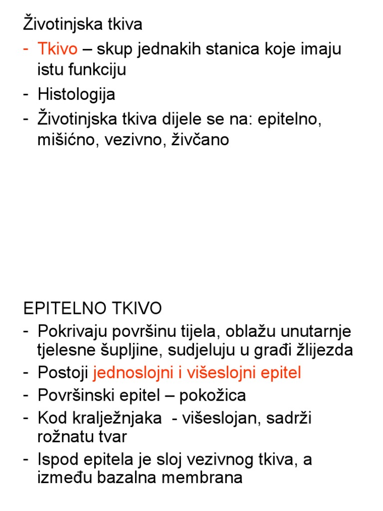 Životinjska Tkiva 3 | PDF