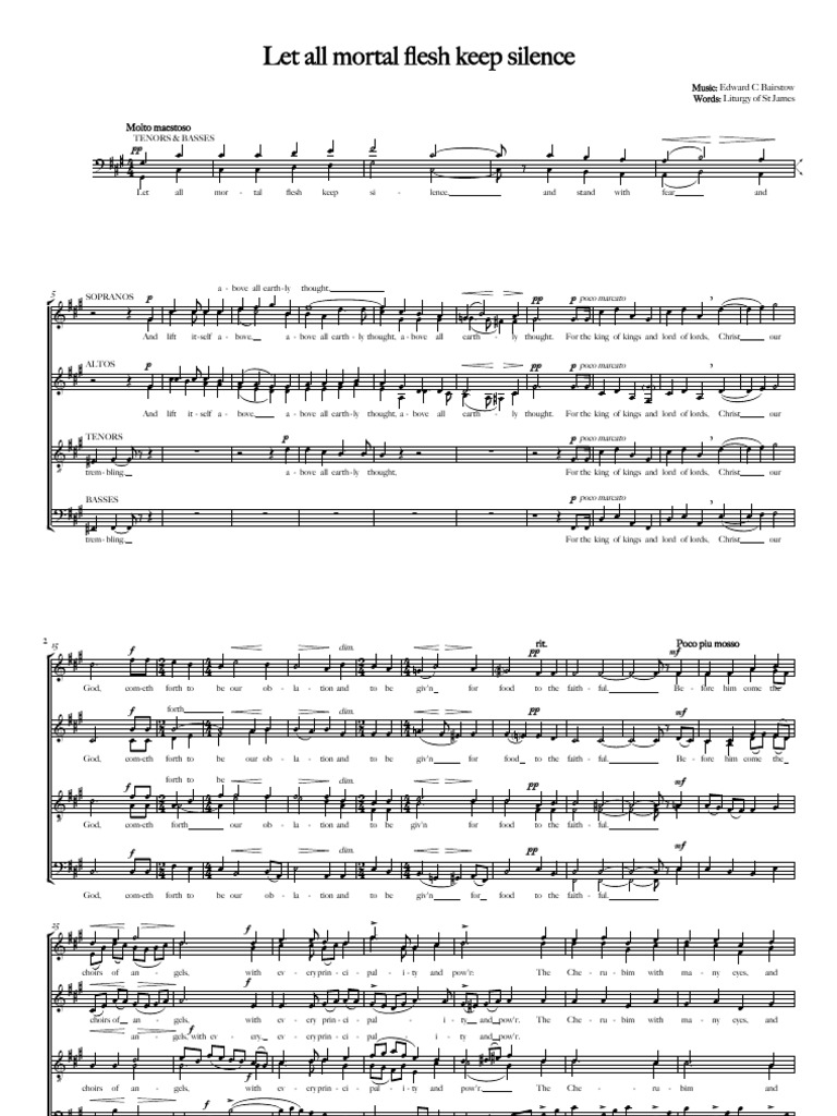 Bairstow - Let All Mortal Flesh Keep Silence | PDF | Christian Worship And Liturgy | Choral Music