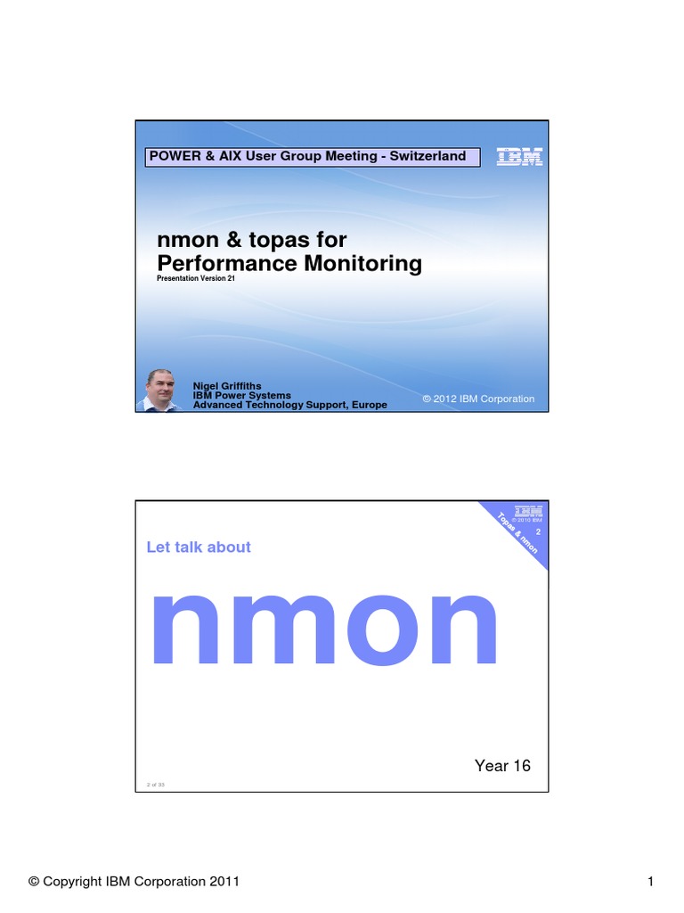 Nmon and Topas | PDF | Central Processing Unit | Random Access Memory