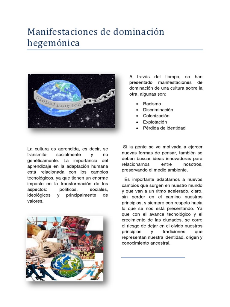 Dominación hegemónica en la cultura | PDF | Política