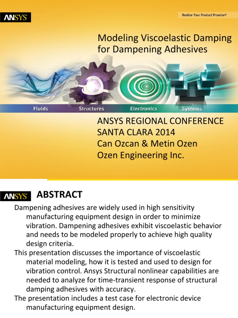 Modeling Viscoelastic Damping For Dampening Adhesives | PDF | Viscoelasticity | Elasticity (Physics)