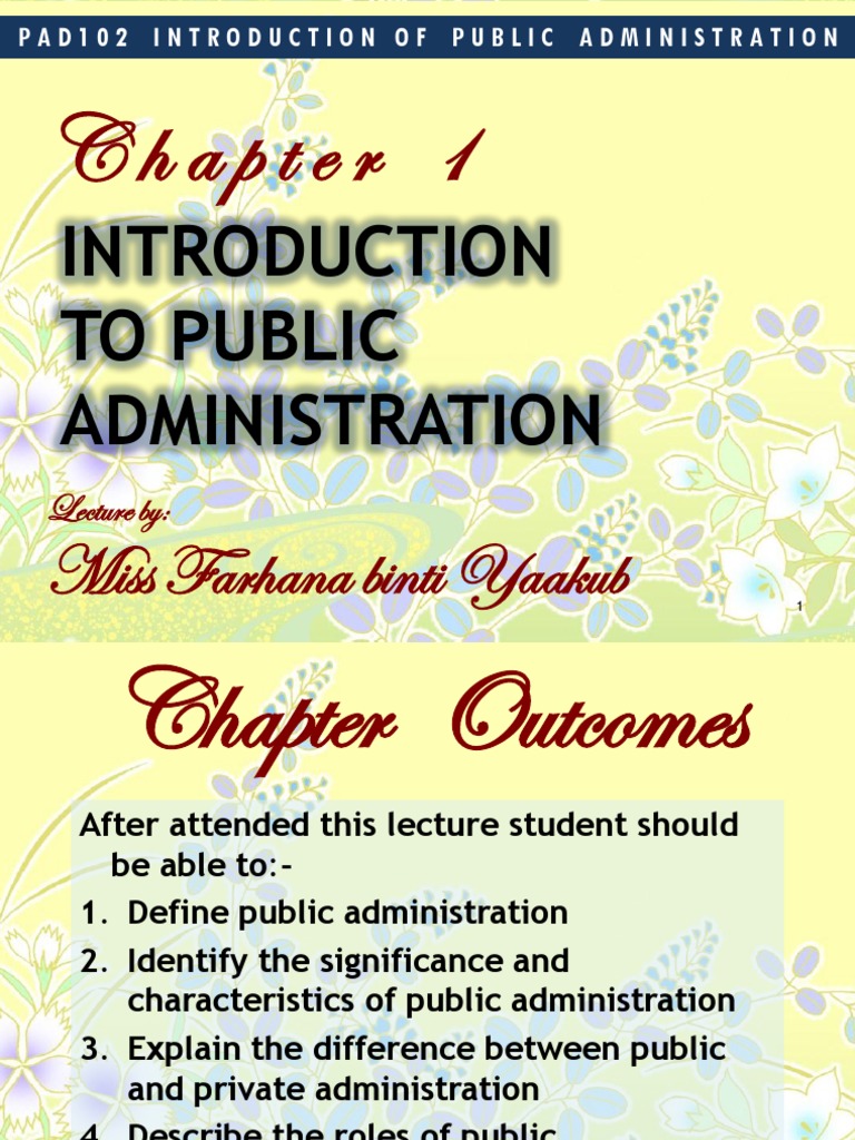 Chapter 1 - Introduction To Public Administration | PDF | Public ...