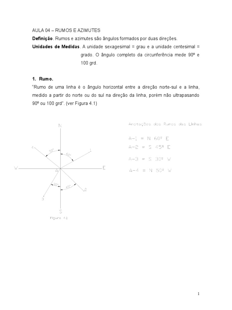 Azimute Rumo Exercícios Pdf Geometria Elementar Geometria Analítica 5968