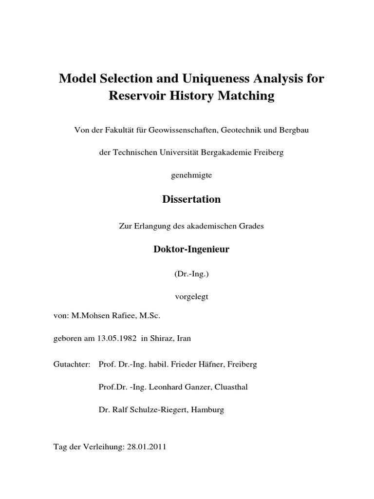 Reservoir History Matching Model Analysis | PDF | Mathematical ...