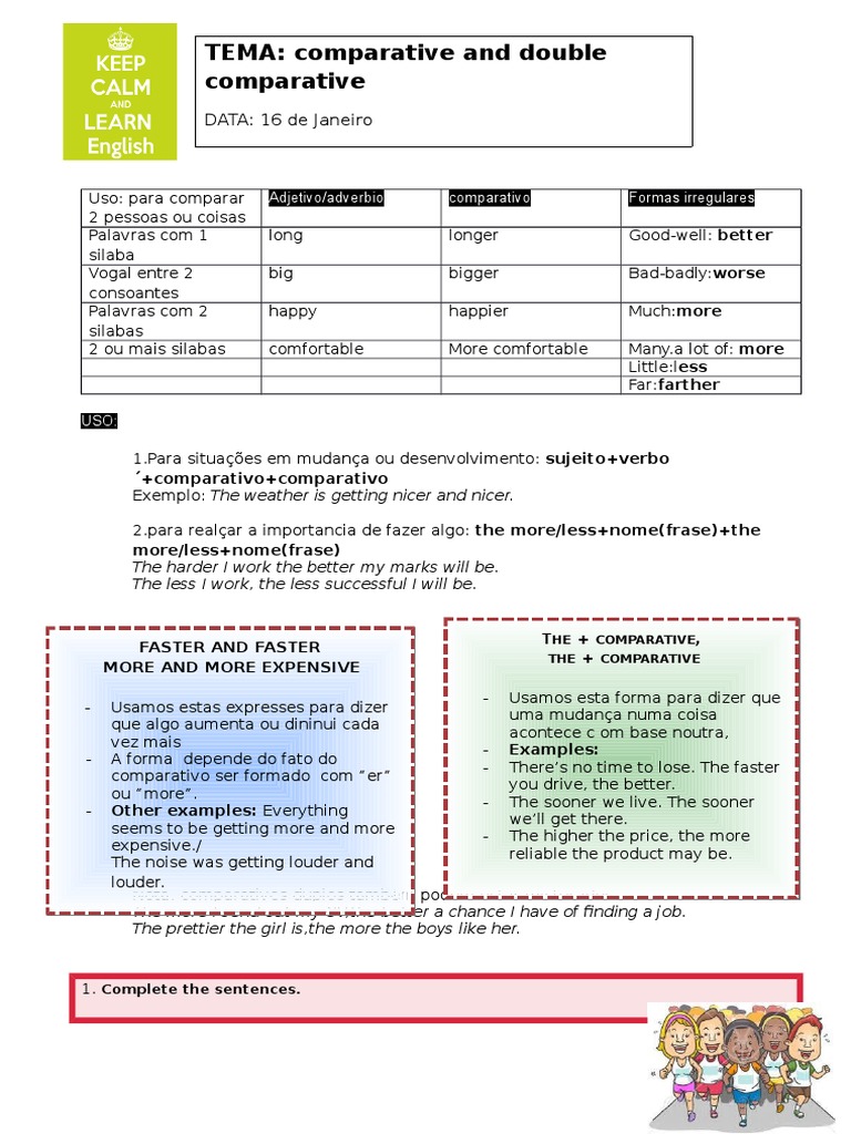 Comparative and Double ComparativeS | PDF