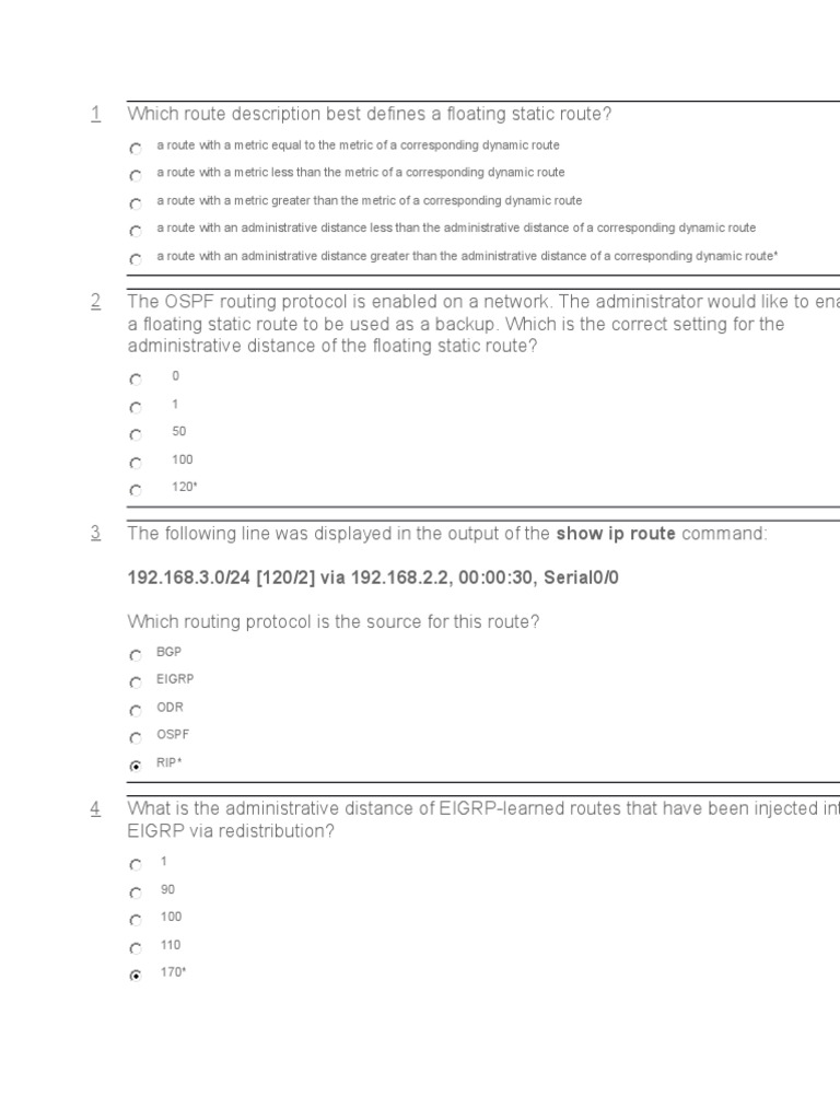 CCNP Route All Chapters | PDF | Routing | Router (Computing)