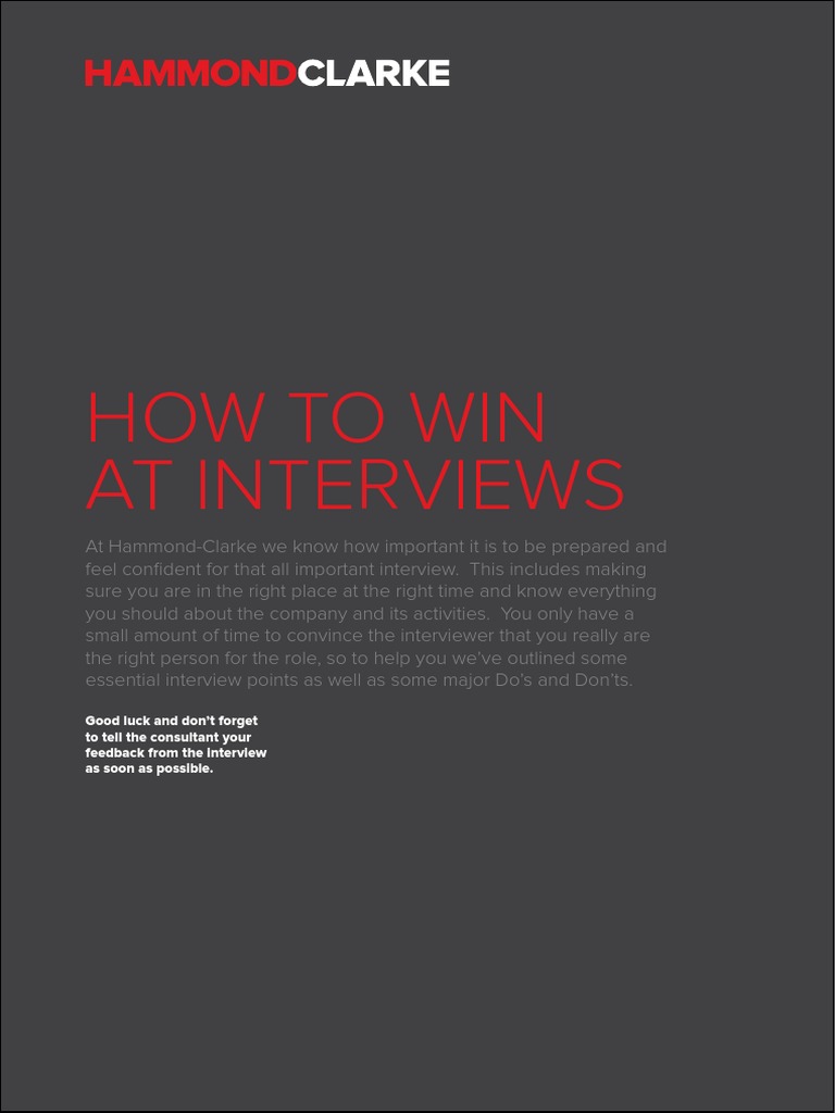 How To Win at Interviews | PDF