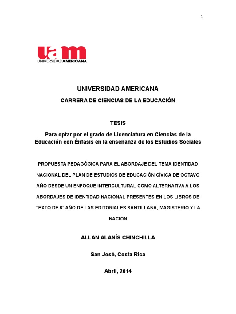 TFG UAM Allan Alanís Chinchilla | PDF | Costa Rica | Interculturalidad