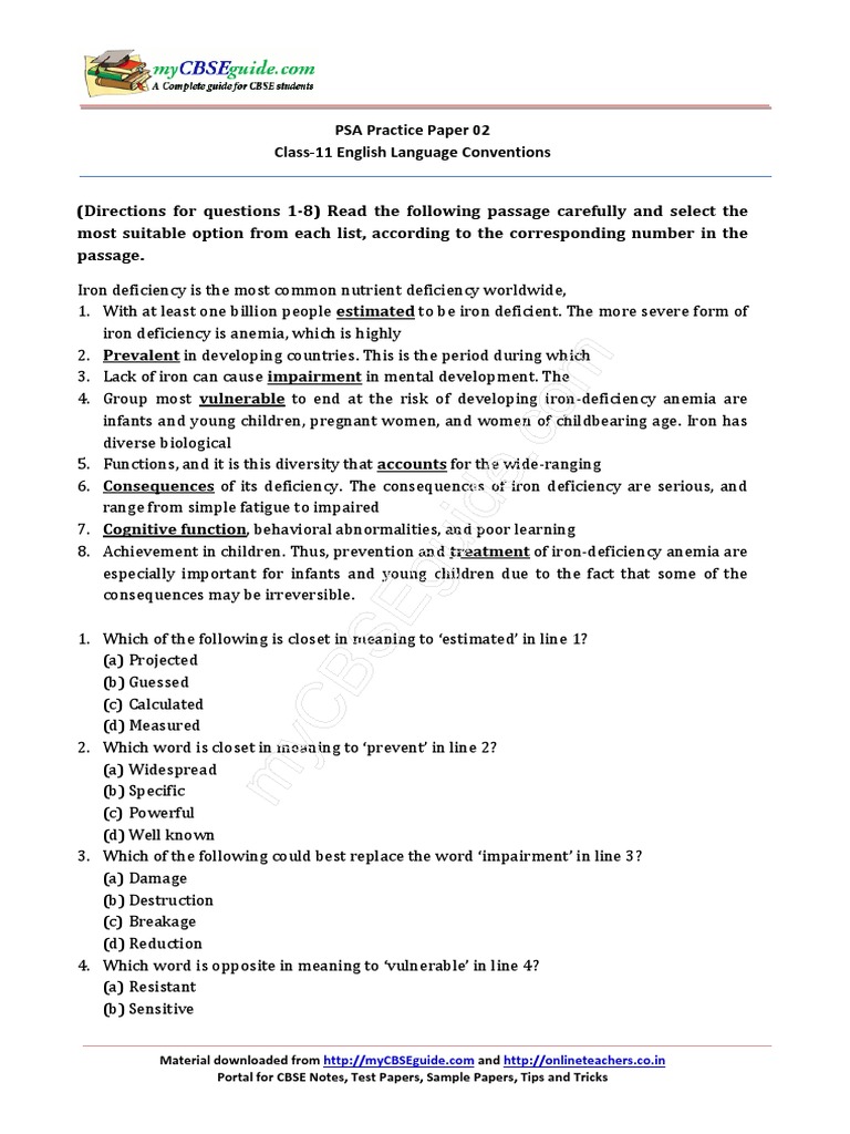 Material Downloaded From and Portal For CBSE Notes, Test Papers, Sample ...