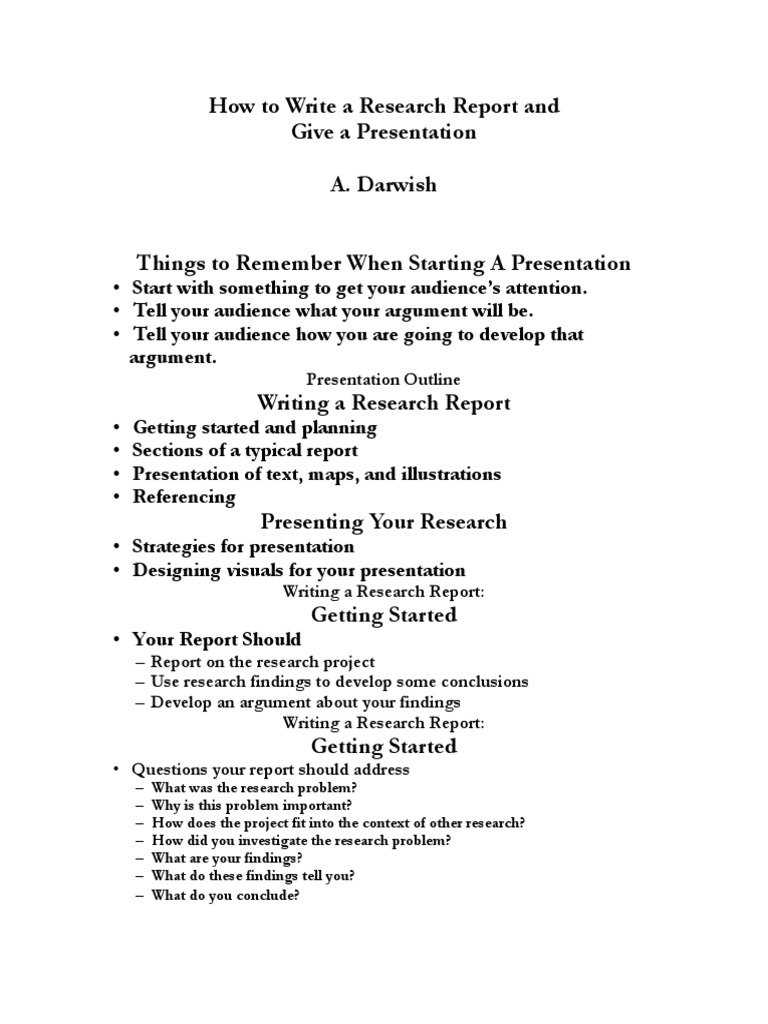 How To Write A Research Report Presentation | PDF | Argument | Abstract ...