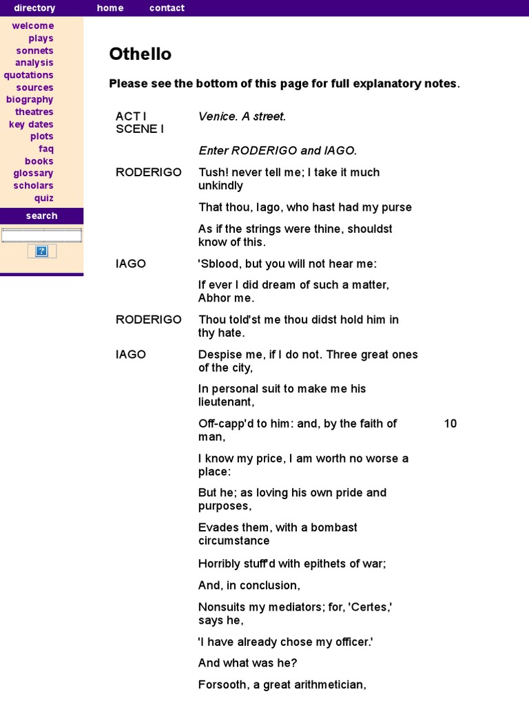 Othello: Act 1 scene 1 | Othello | Desdemona