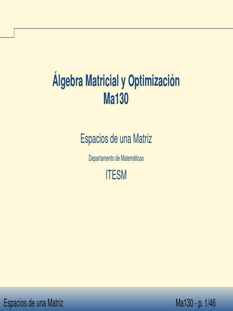 Espacio Nulo | PDF | Matriz (Matemáticas) | Espacio vectorial