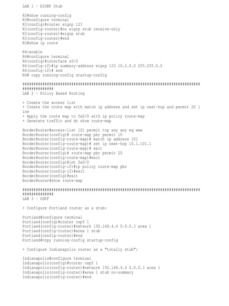 CCNP Route Labs | PDF | Internet Standards | Network Protocols