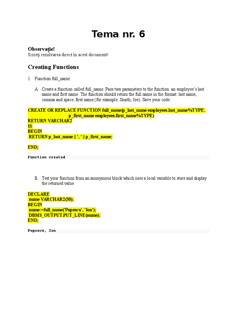 BDII Tema06 | PDF | Subroutine | Pl/Sql