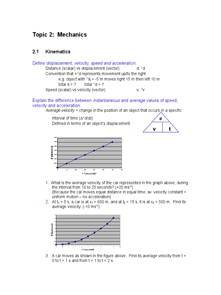Lesson 1 - Kinematics | PDF