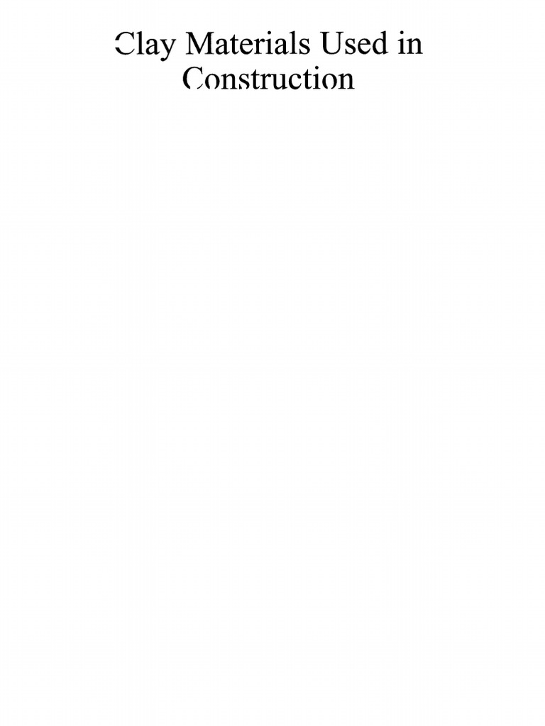 Clay For Building | PDF | Sedimentary Rock | Strength Of Materials