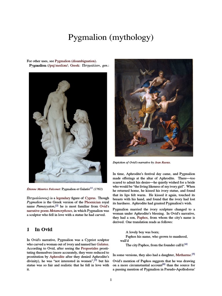 Pygmalion (Mythology) | Fiction & Literature