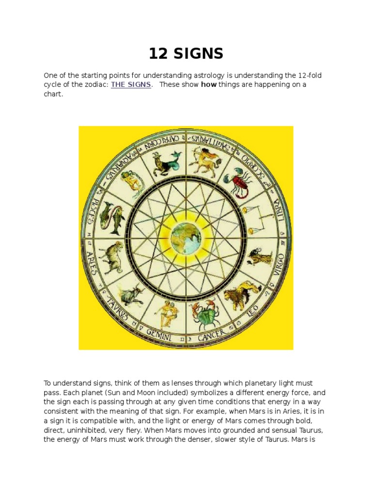12 Signs | PDF | Astrological Sign | Technical Factors Of Astrology