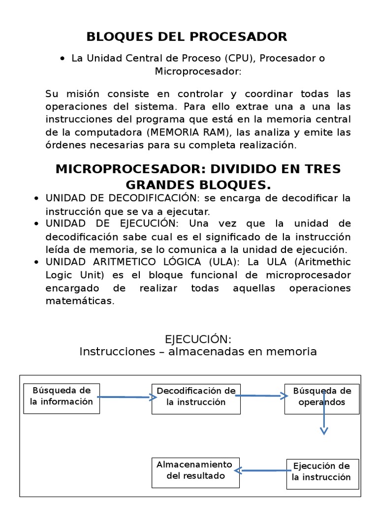 Bloques Del Procesador | PDF | Unidad Central de procesamiento | Programa de computadora