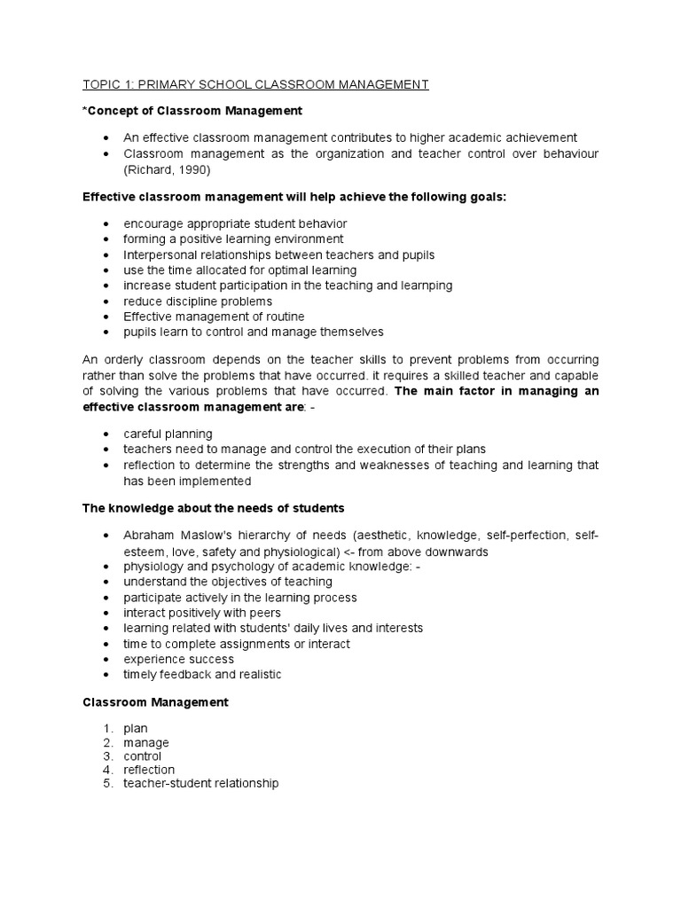 Classroom Management | PDF | Classroom Management | Educational Assessment