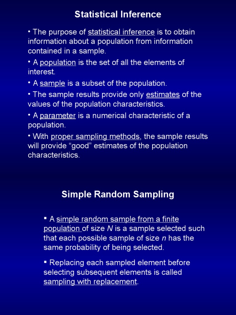 Statistical Inference | PDF | Stratified Sampling | Sampling (Statistics)