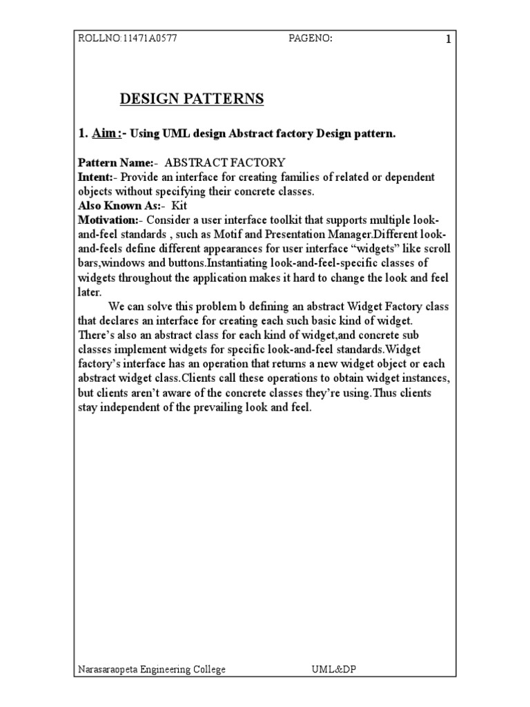 Design Patterns | PDF | Widget (Gui) | Class (Computer Programming)