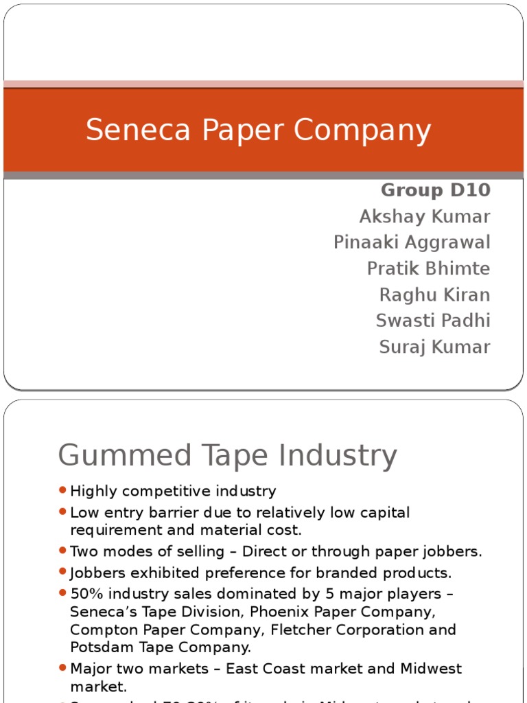 Seneca Paper Company - D10 | PDF | Prices | Microeconomics
