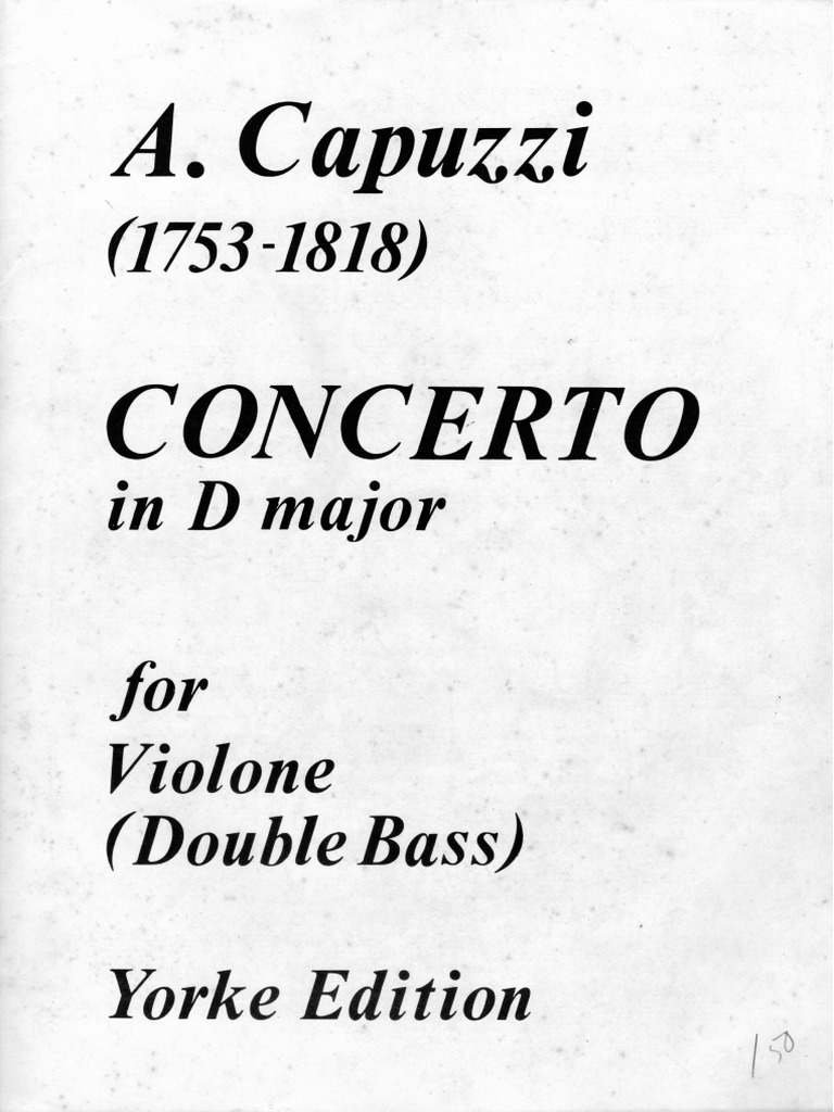 Capuzzi - Concerto For Double Bass (Bucarella) - DB PF in D | PDF