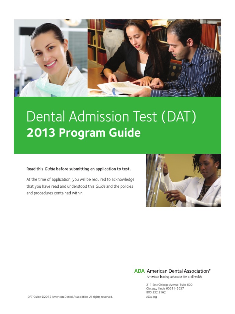 Dat Examinee Guide Pdf Identity Document Test Assessment