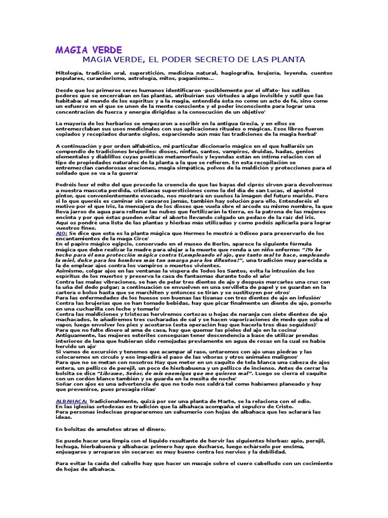 Magia Verde | PDF | Romero | Rituales
