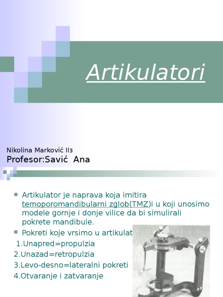 Artikulatori Nikolina Markovic 2-3 | PDF