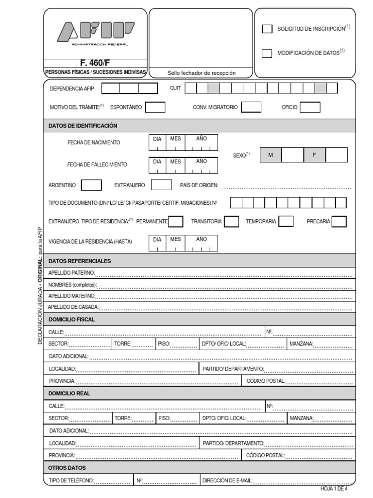 Formulario 460-F Afip | PDF