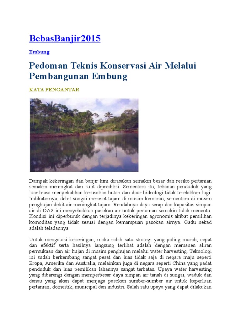 Desain Embung | PDF