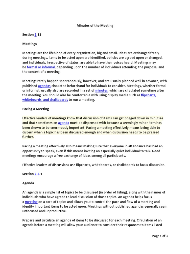 Minutes of The Meeting MoM | PDF | Agenda (Meeting) | Public Sphere