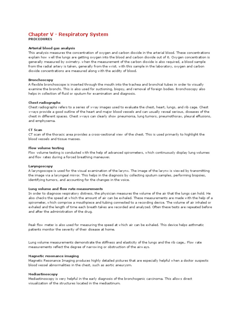 Chapter V - Respiratory System: Procedures Arterial Blood Gas Analysis ...