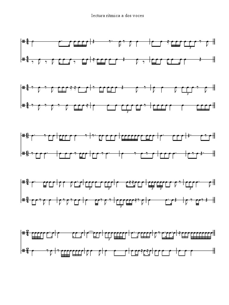 [Ejercicios Ritmicos a 2 Voces