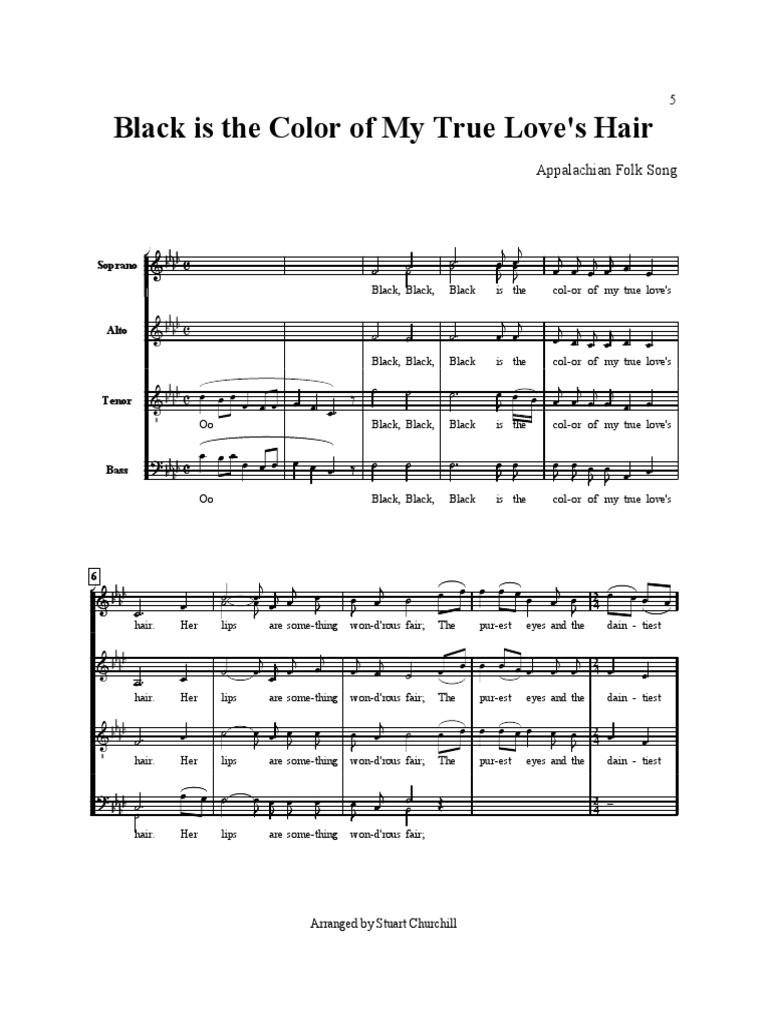 Black Is The Colour of My True Love Hair | PDF | Musical Techniques ...