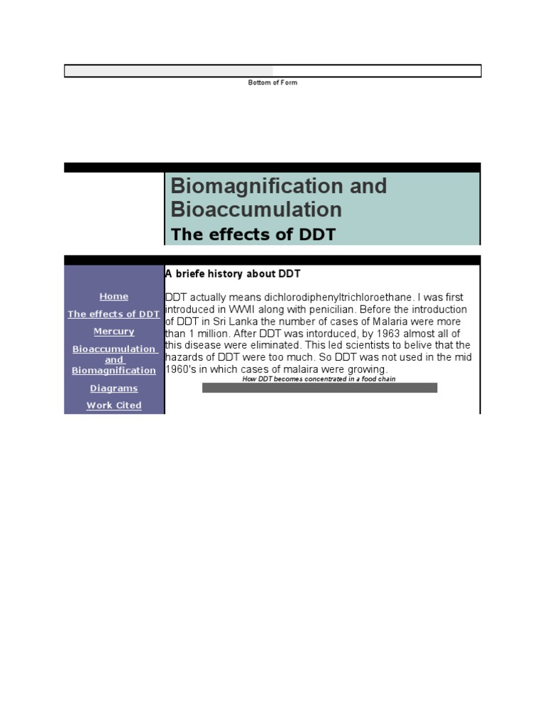 Bio Magnification and Bio Accumulation | PDF | Ddt | Environmental Science