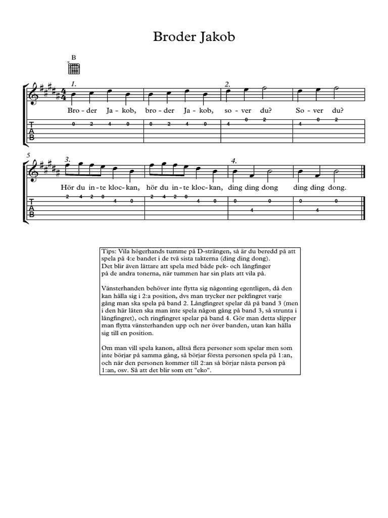 Broder Jakob TAB | PDF