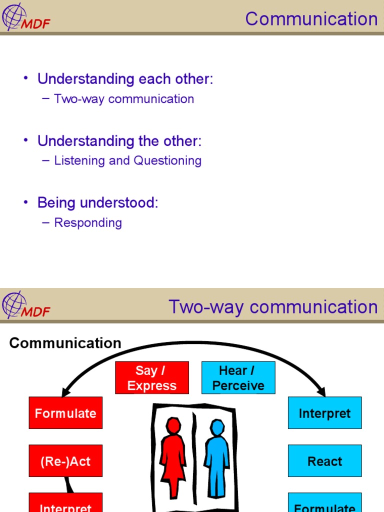 Understanding Each Other:: - Two-Way Communication | PDF