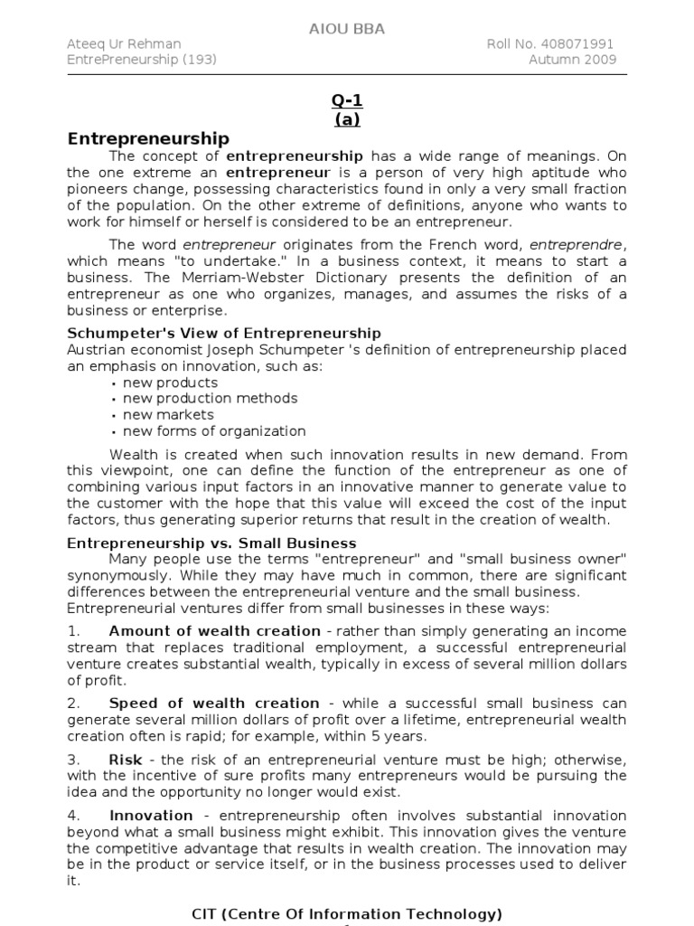 Entrepreneurship Assignment 1 | PDF | Entrepreneurship | Business Ethics Entrepreneurship Assignment 1 | PDF | Entrepreneurship | Business Ethics