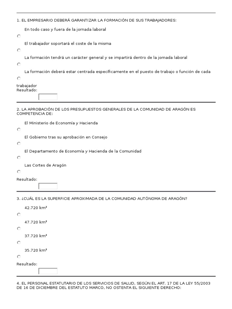 Exámen Celadores Octubre 2014 Aragón | PDF | Historial médico | Hospital