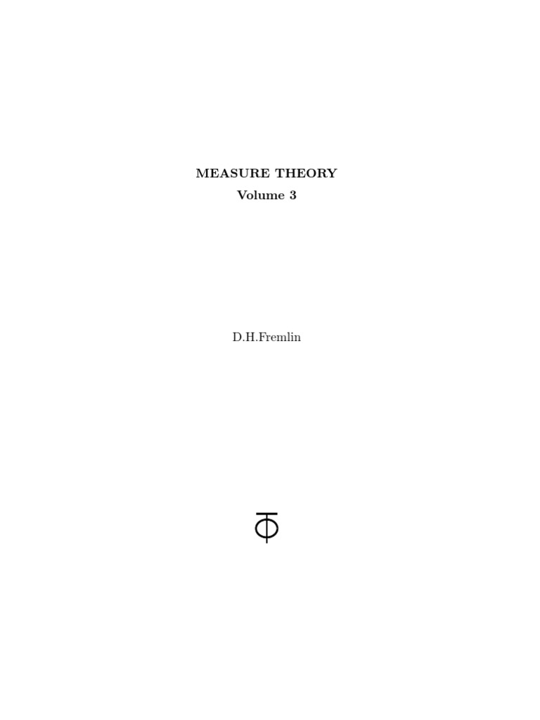 Fremlin Measure Theory Volume 3 | PDF | Measure (Mathematics) | Ring ...