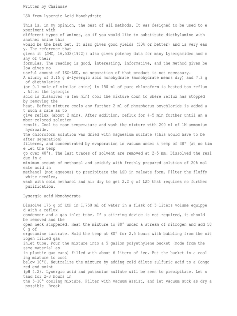 How To Make LSD | PDF | Lysergic Acid Diethylamide | Nitrogen