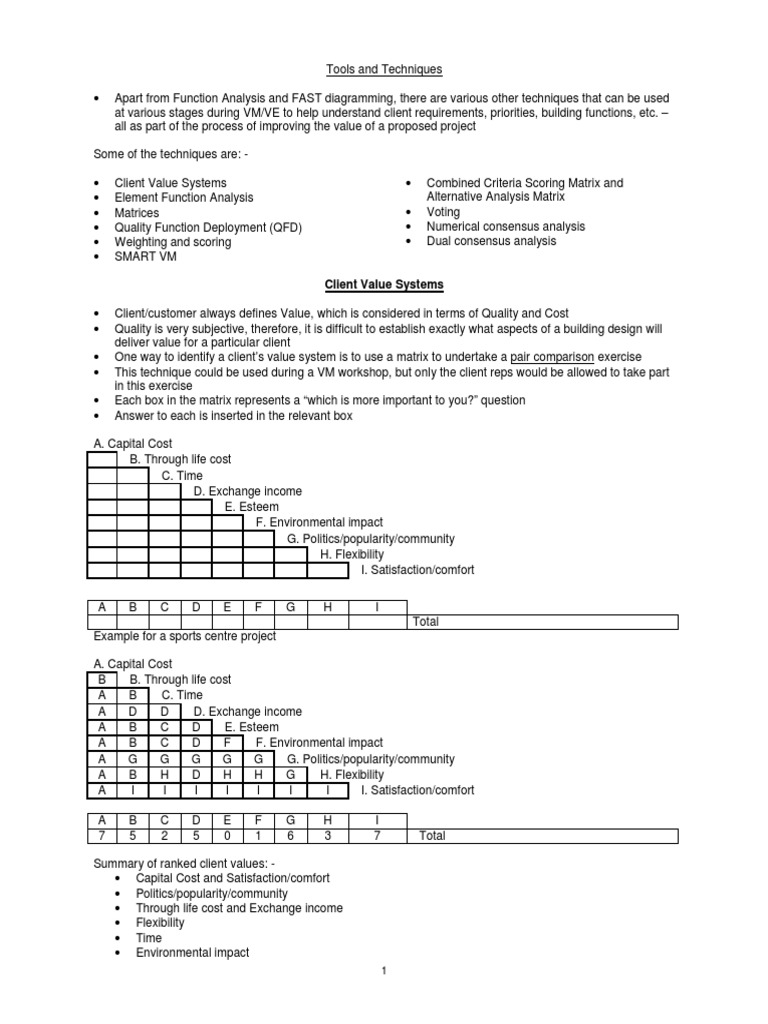 Tools Handout | PDF | Consensus Decision Making | Matrix (Mathematics)