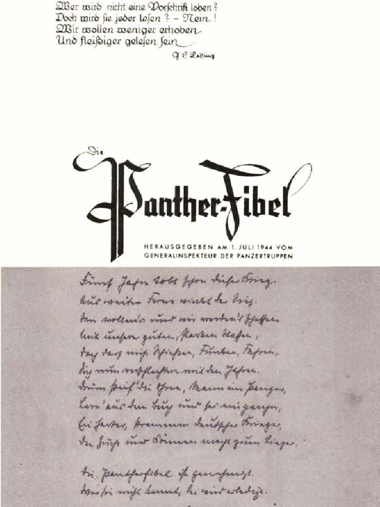 Generalinspekteur Der Panzertruppen - Panther-Fibel (1944, 119 S., Scan ...