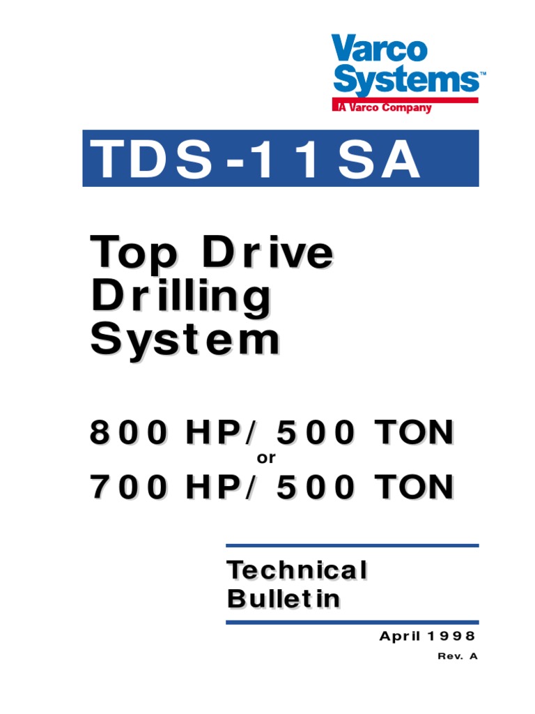 TDS-11SA Top Drive Drilling System | PDF | Electric Motor | Machines