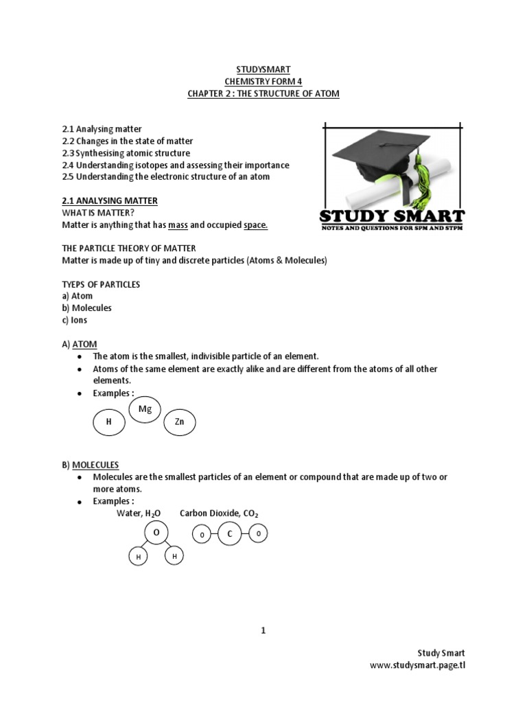 Form 4 Chemistry: Atomic Structure Notes | PDF | Evaporation | Atoms